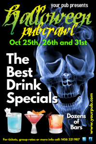 Halloween Pub Crawl Poster Template | PosterMyWall