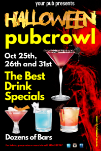 Halloween Pub Crawl Poster Template | PosterMyWall