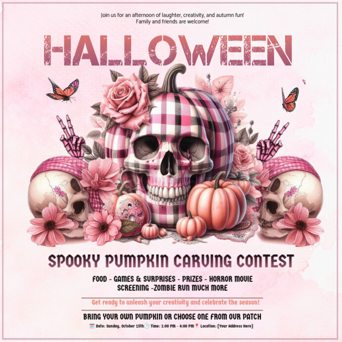 Copy of halloween pumpkin carving contest | PosterMyWall