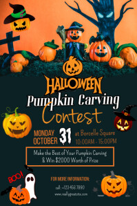 halloween pumpkin carving contest invitation Template | PosterMyWall