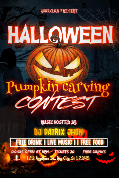 Copy of Halloween pumpkin carving contest poster | PosterMyWall
