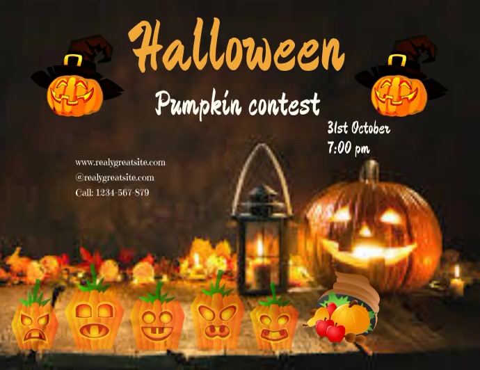halloween pumpkin contest flyer video (2) Template | PosterMyWall