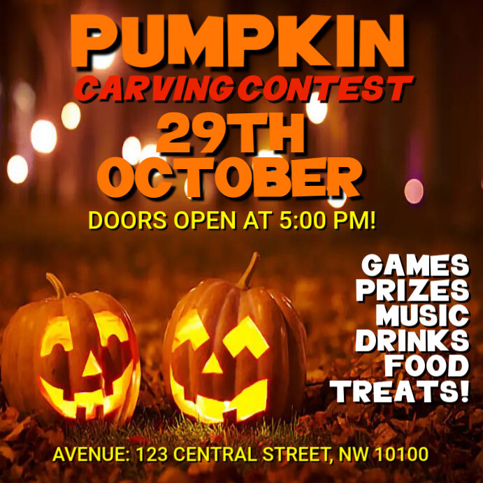 Halloween Pumpkin Contest Party Invitation Template | PosterMyWall