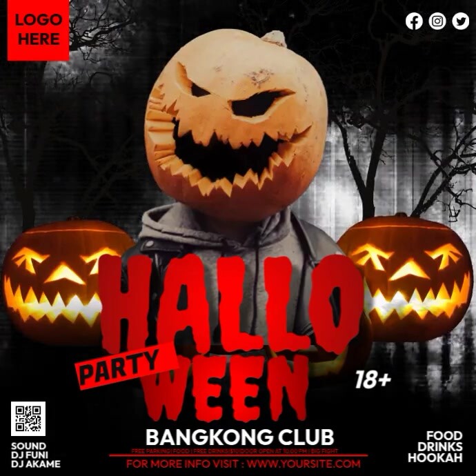 Copia de Halloween Pumpkin Video | PosterMyWall