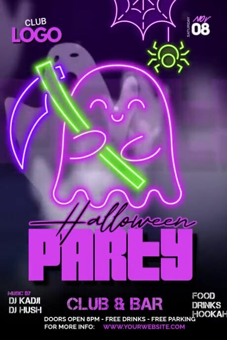Halloween Purple Party Template | PosterMyWall