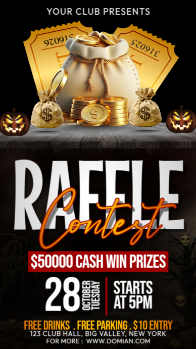 Halloween Raffle Contest Template | PosterMyWall