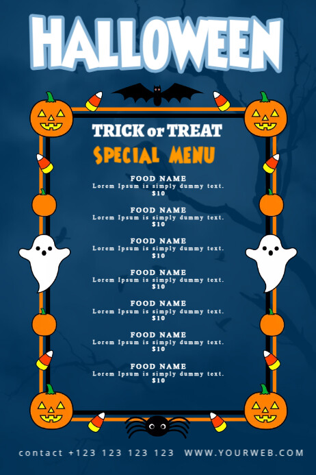 Plantilla de Halloween restaurant and bar/clubs menu new design ...