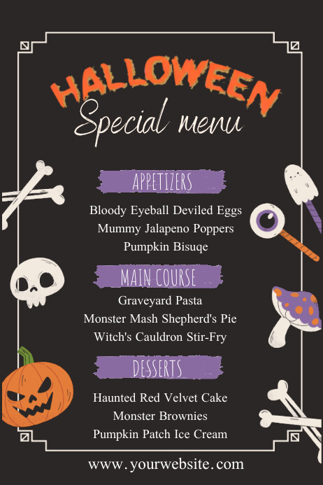 halloween restaurant menu Template | PosterMyWall