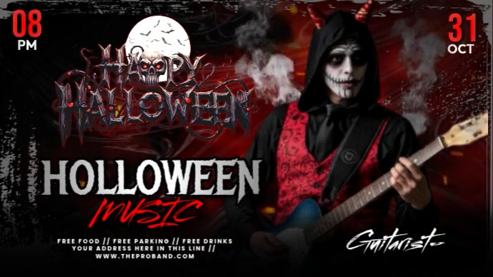 Halloween Rock Band Thumbnail Template | PosterMyWall