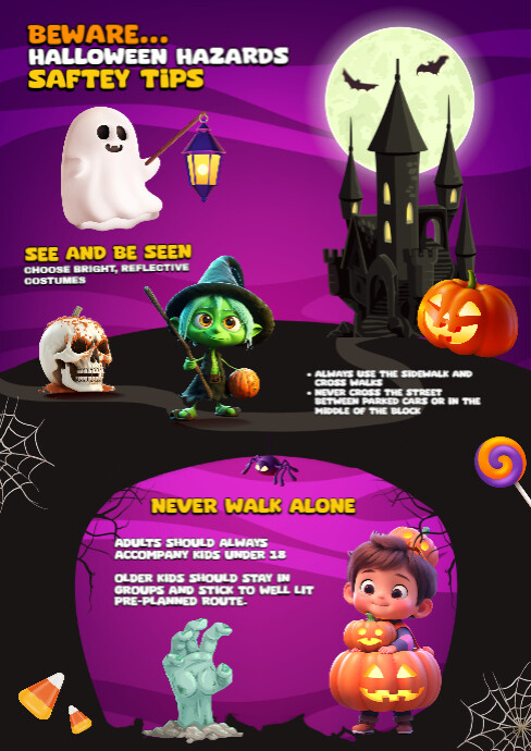 halloween safety tips Template | PosterMyWall