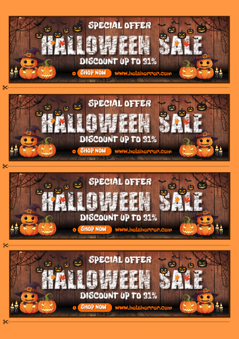 Halloween Sale Coupon Template | PosterMyWall