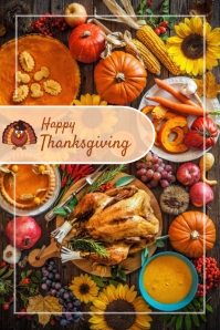 Happy thanksgiving poster template. | PosterMyWall