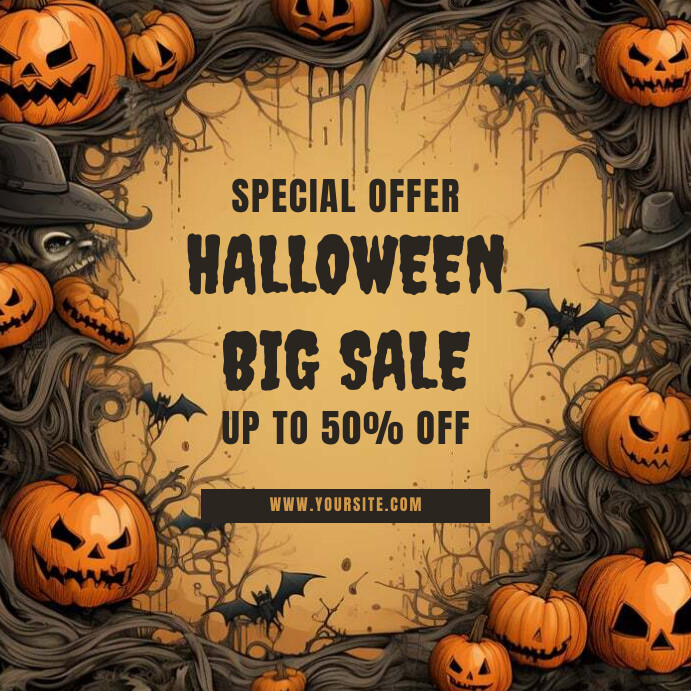 Halloween Sale Instagram Post Template | PosterMyWall