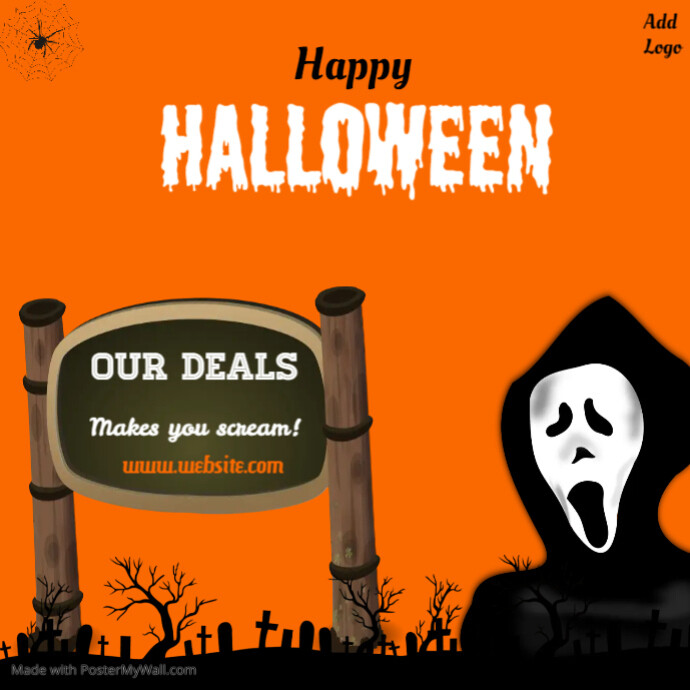 Publicación de Instagram de Halloween, Folleto de Plantilla de Insta de Feliz Halloween ...