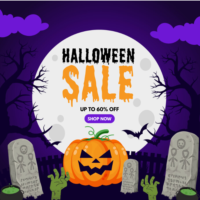 HALLOWEEN sale NIGHT POSTER Template | PosterMyWall