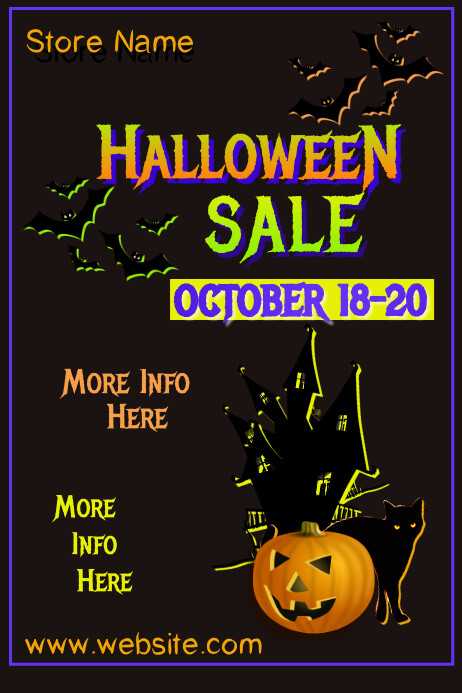 Halloween Sale Poster (1) Template | PosterMyWall