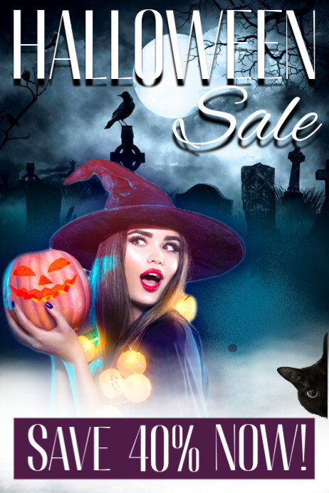 Halloween Sale Poster Ad Poster Template | PosterMyWall