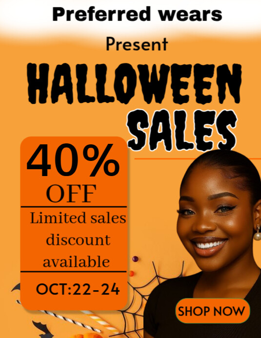 Halloween sales flyer design template | PosterMyWall