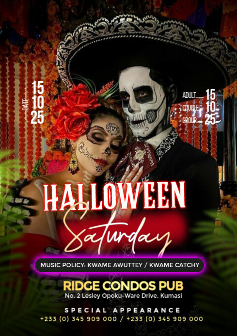 Copy of Halloween Saturday Design Template | PosterMyWall