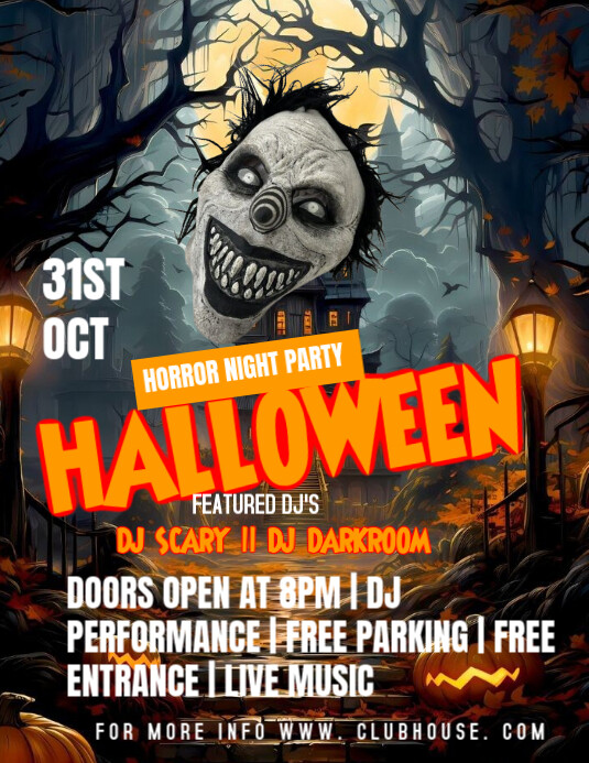 Plantilla de Halloween Scary flyers | PosterMyWall