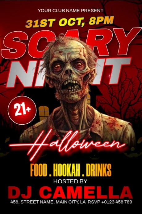 Halloween Scary Night Template | PosterMyWall