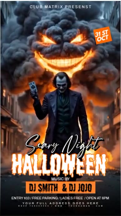 Halloween scary night Template | PosterMyWall
