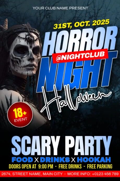 Halloween Scary Night Party Template | PosterMyWall