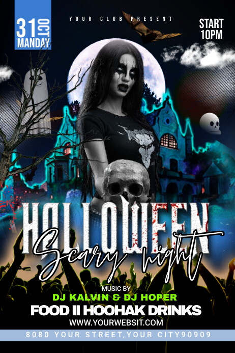 Plantilla de Halloween scary night party flyer | PosterMyWall