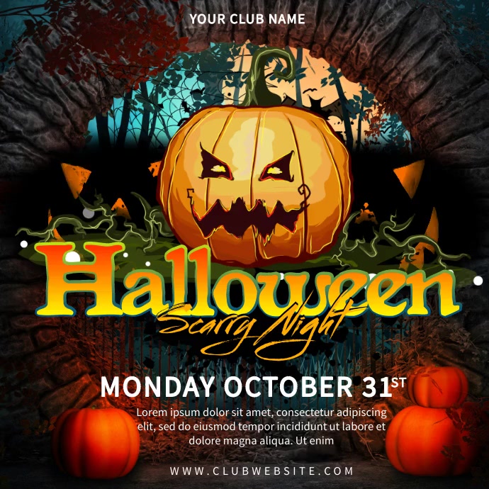 halloween scary night template | PosterMyWall
