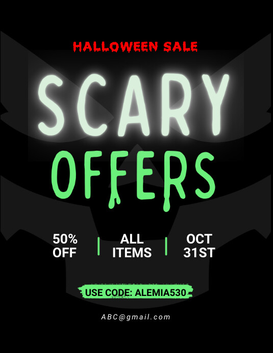 Halloween Scary Offers Template | PosterMyWall