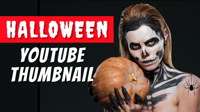 Halloween Scary Party YouTube Thumbnail Templ Template | PosterMyWall