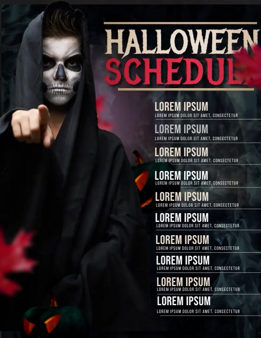 Copy of Halloween schedule, October calendar (1) | PosterMyWall