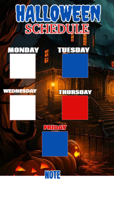 Halloween schedule Template | PosterMyWall