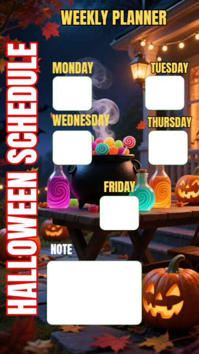 Halloween schedule Template | PosterMyWall