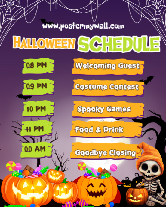 Halloween Schedule Template | PosterMyWall