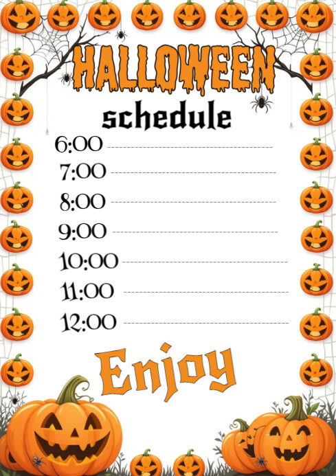 Halloween Schedule Template | PosterMyWall
