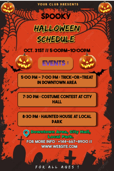 Halloween schedule Template | PosterMyWall