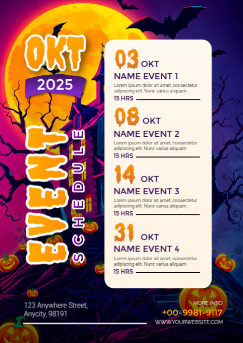 Halloween Schedule Template | PosterMyWall