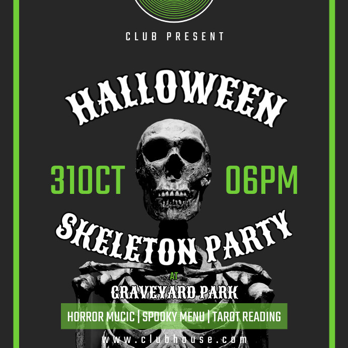 Copy of Halloween Skeleton Party | PosterMyWall