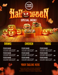 Halloween Food Menu Template | PosterMyWall