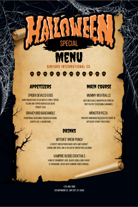 Copy of Halloween special menu | PosterMyWall