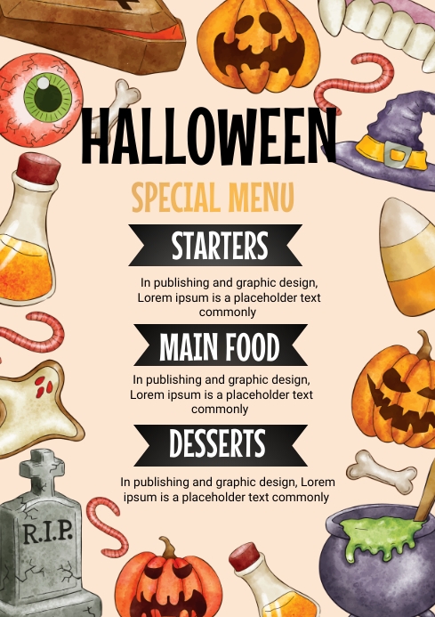 Halloween special menu Template | PosterMyWall