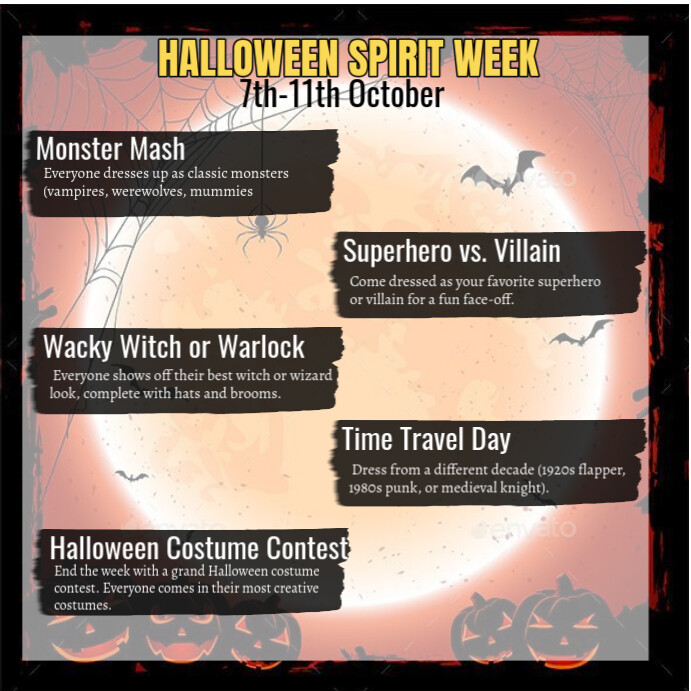 Halloween spirit week Template | PosterMyWall