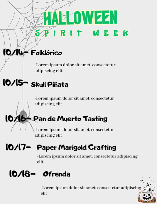 Copy of halloween spirit week | PosterMyWall