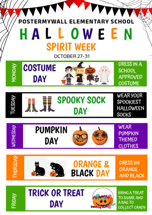 Halloween spirit week flyer template | PosterMyWall