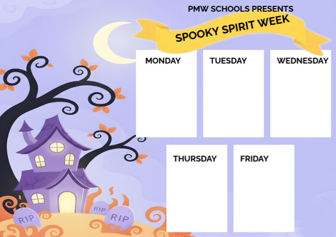 Copy of Halloween spirit week flyer template printable editable a4 ...