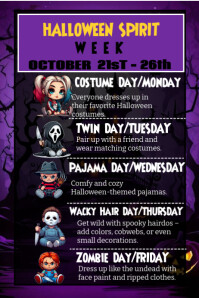 Halloween spirit week Template | PosterMyWall