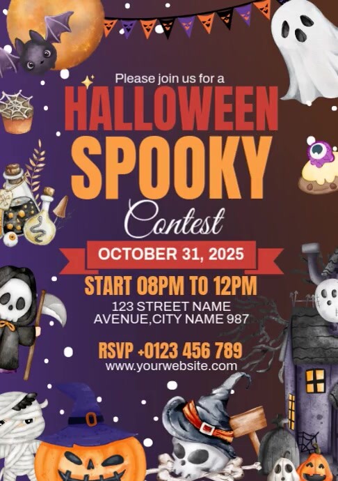 Halloween Spooky Contest Template | PosterMyWall