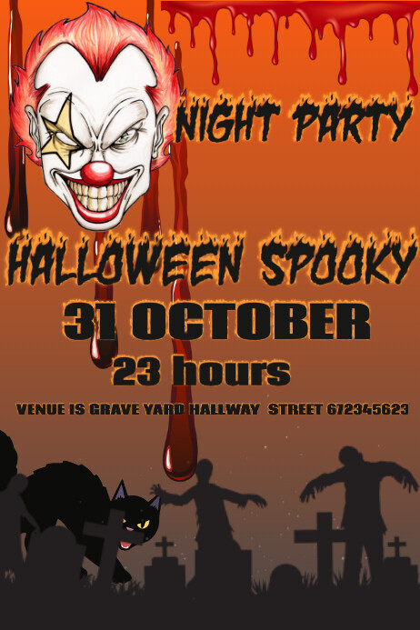 Halloween Spooky Night Póster Template | PosterMyWall