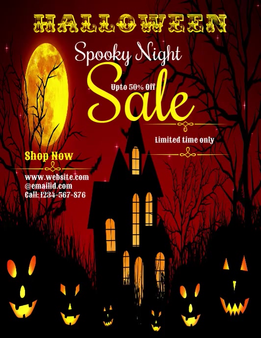 halloween spooky night sale video flyer Template | PosterMyWall